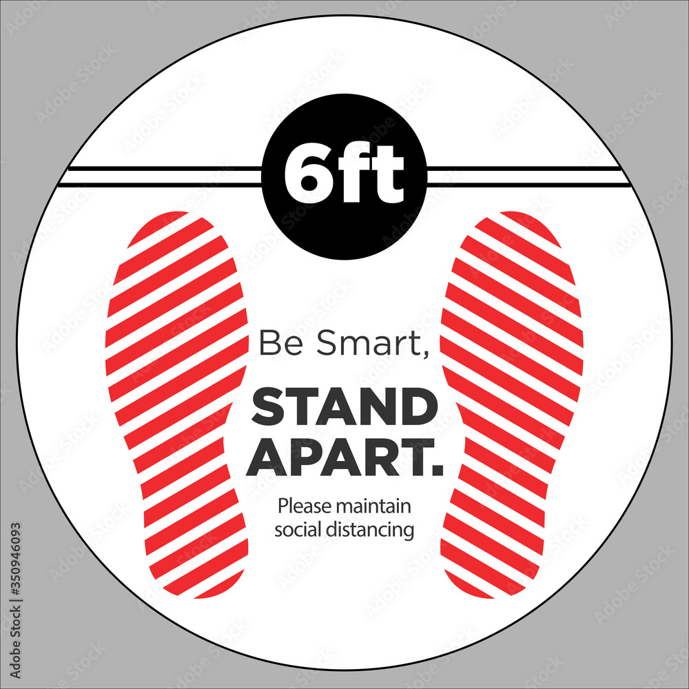 Social distancing graphic signs to use in the public queue in vector ...