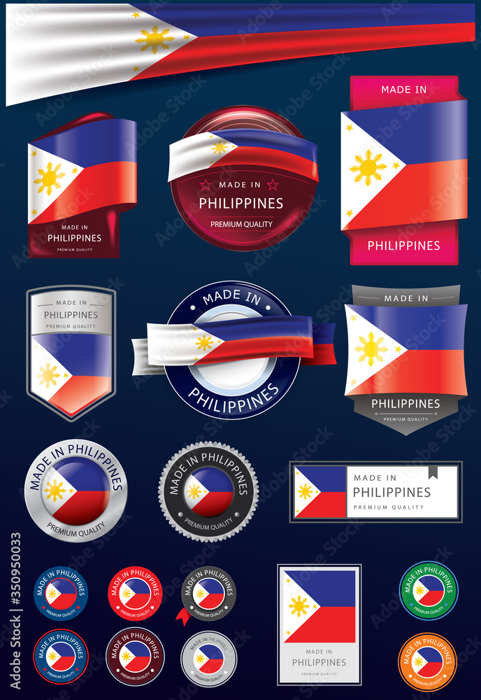 Made in PHILIPPINES Seal and Icon Collection,FILIPINO National Flag ...