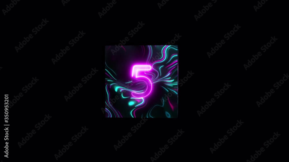 Countdown 10 to 0 of Abstract futuristic sci-fi plasma cube box with ...