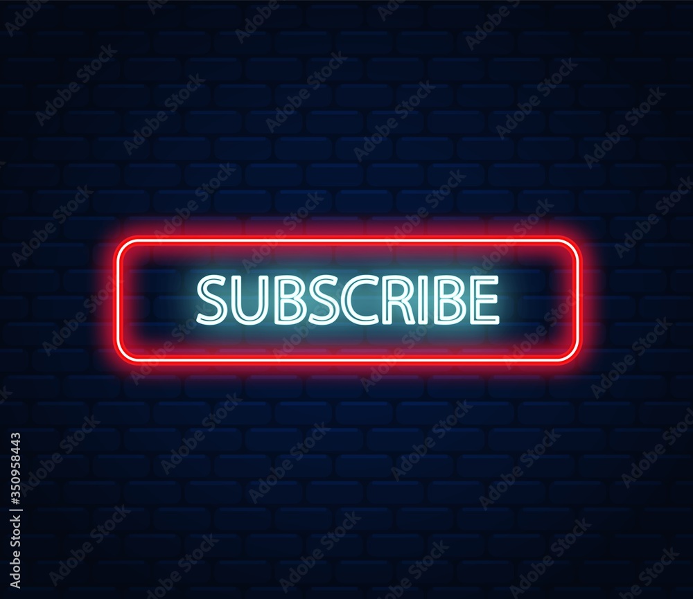 Subscribe neon banner. Subscribe neon background.Subscribe neon poster ...