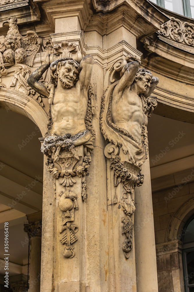 Sculptures of the Carillon pavilion (Glockenspielpavillon, 1728) at ...