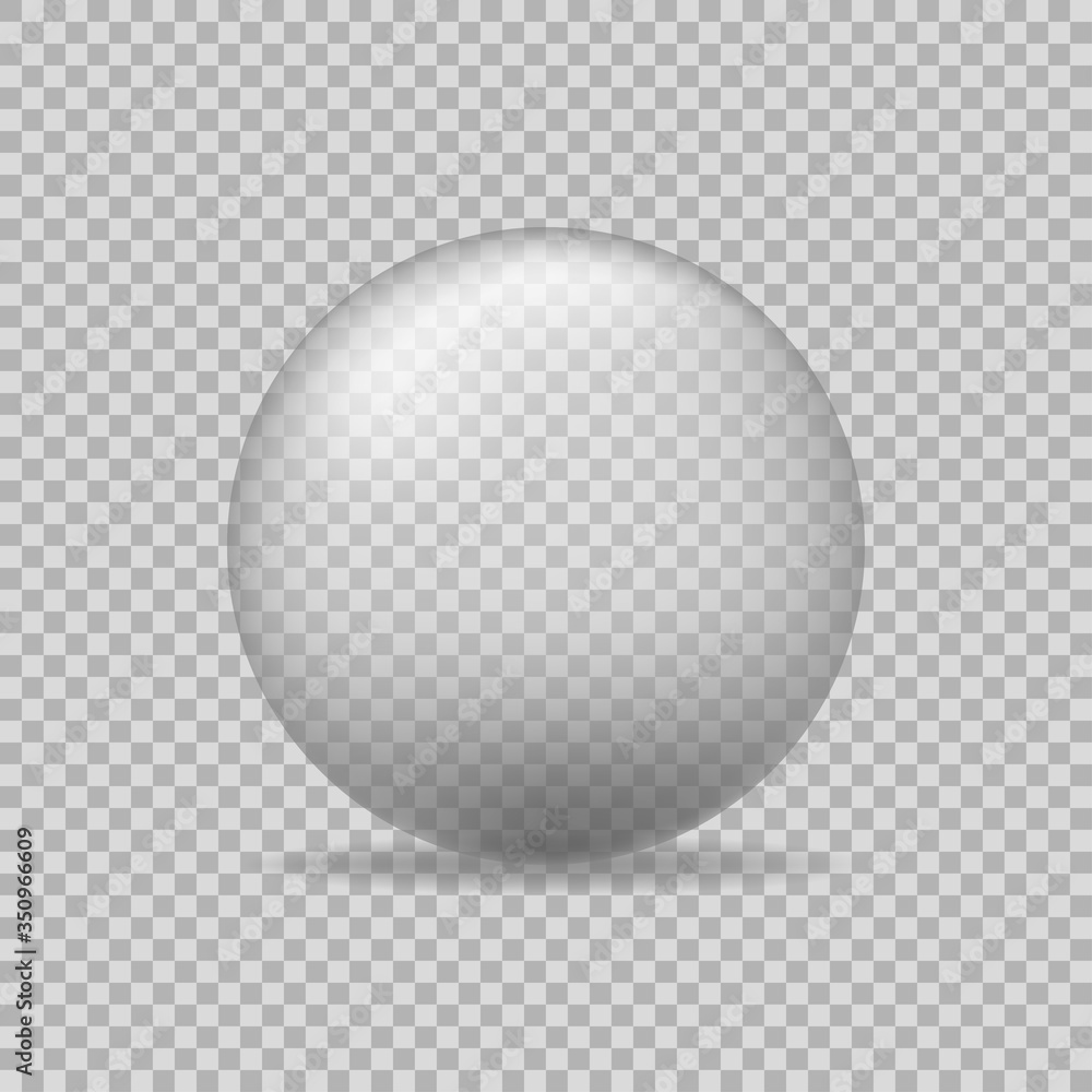 Transparent ball in modern style on transparent background. Isolated ...