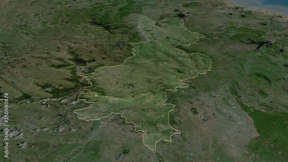 Badulla, district with its capital, zoomed and extruded on the ...