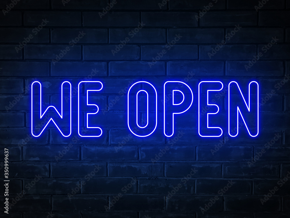 Blue Neon Lights Words