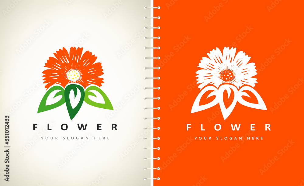 Flower calendula logo vector. Plant design. Stock Vector | Adobe Stock