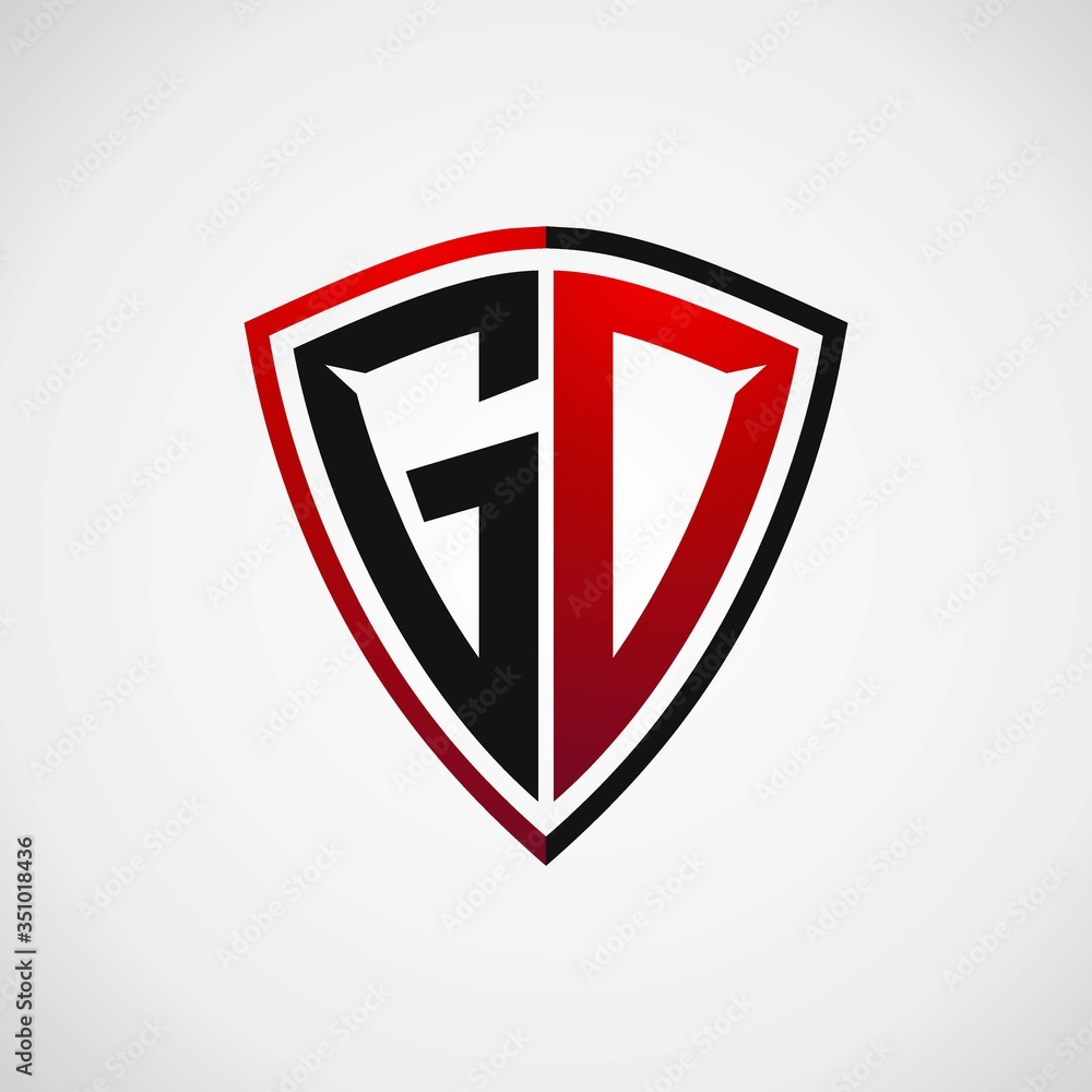 GD initials shield logo designs modern templates Stock Vector | Adobe Stock