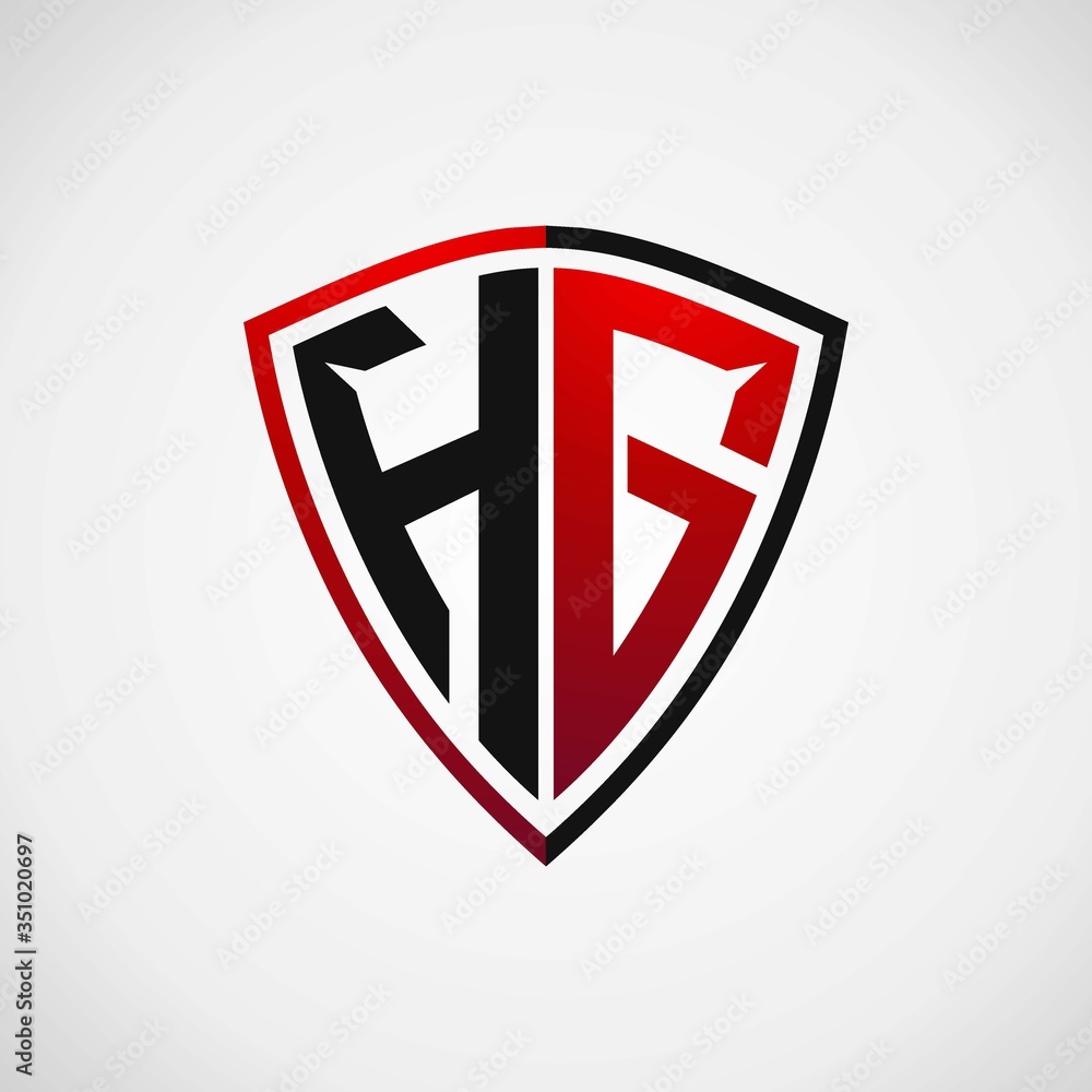 HG initials shield logo designs modern templates. Stock Vector | Adobe ...