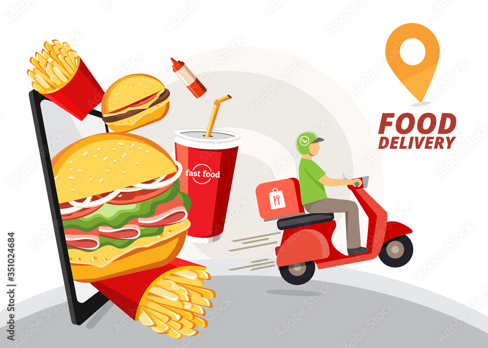 Food delivery service, Fast food delivery, Scooter delivery service ... Food delivery service, Fast food delivery, Scooter delivery service ...