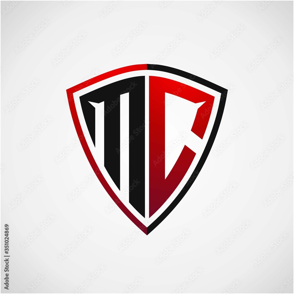 MC initials shield logo designs modern templates Stock Vector | Adobe Stock