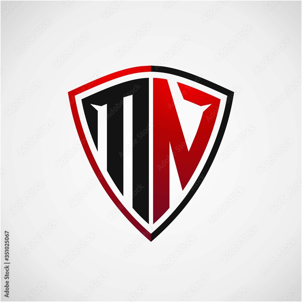 MN initials shield logo designs modern templates Stock Vector | Adobe Stock