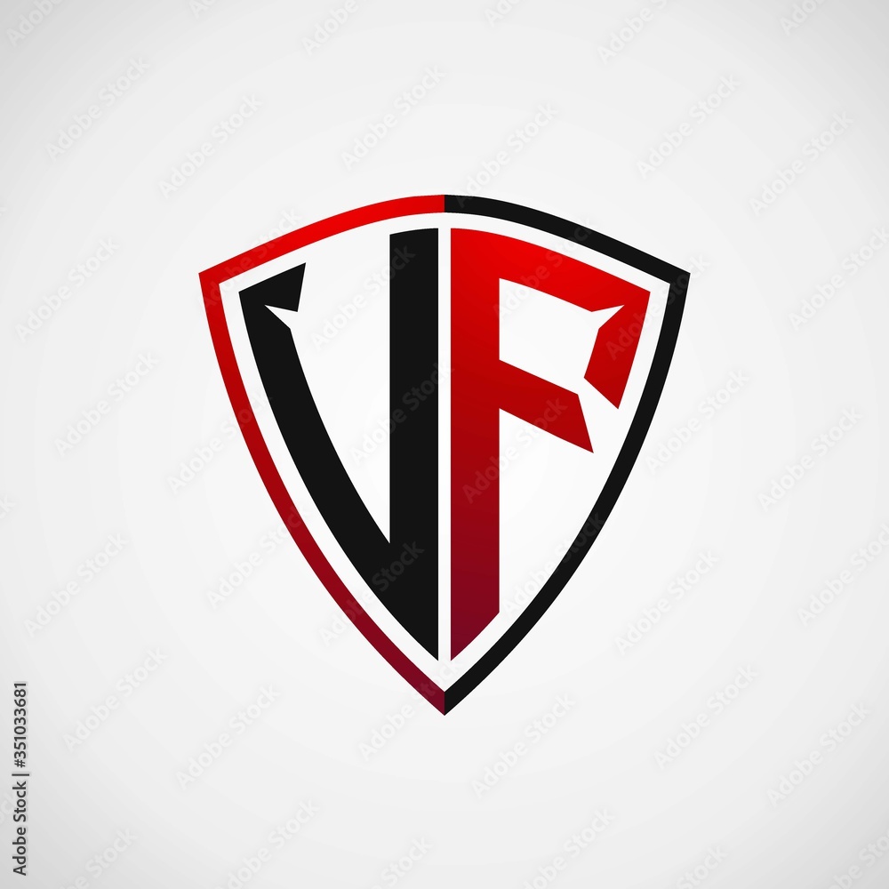 VF initials shield logo designs modern templates . Stock Vector | Adobe ...