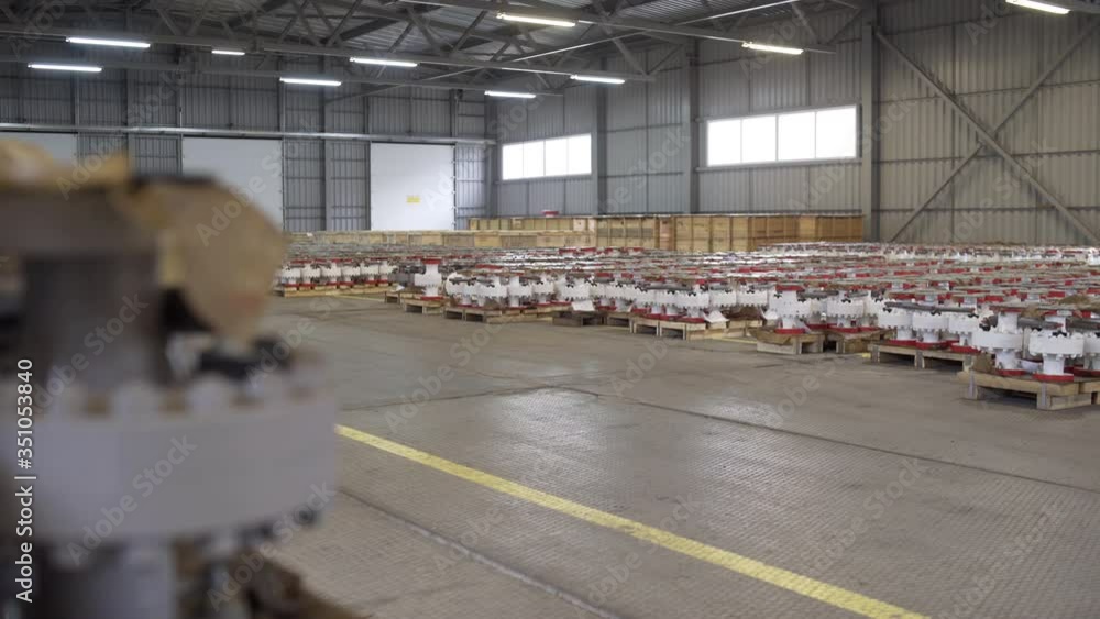 Oil and Gas Wellhead tree equipment production plant. Parts of wellhead ...