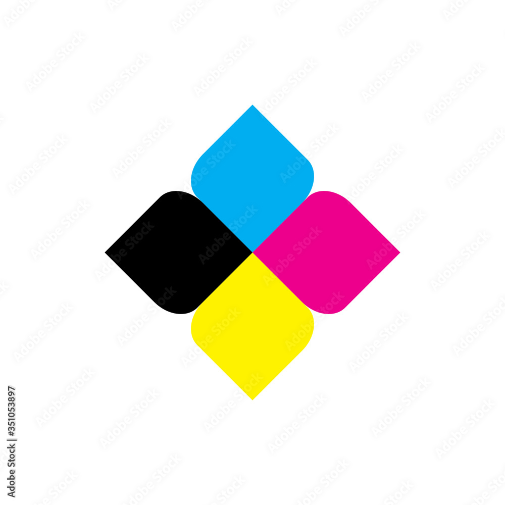 Square with CMYK color logo design vector Stock Vector | Adobe Stock