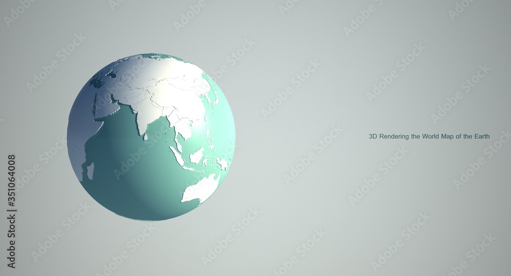 3d rendering of world map Earth globe with white background. white ...