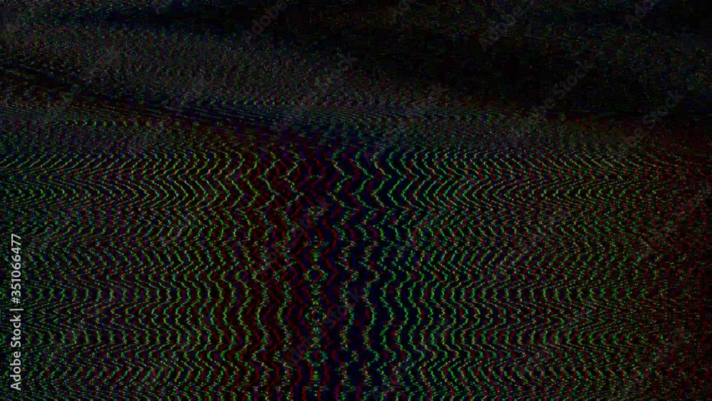 Analog distortion with glitches. Monochrome, black and white offset ...