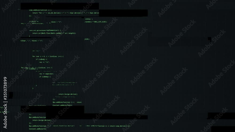 Hacking Code Animation On Monitor Source Code Or Text Scrolling Down A Computer Screen Terminal
