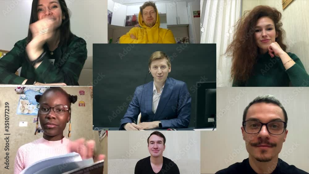 Online meeting, online confernce, videocall during covid-19 lockdown ...