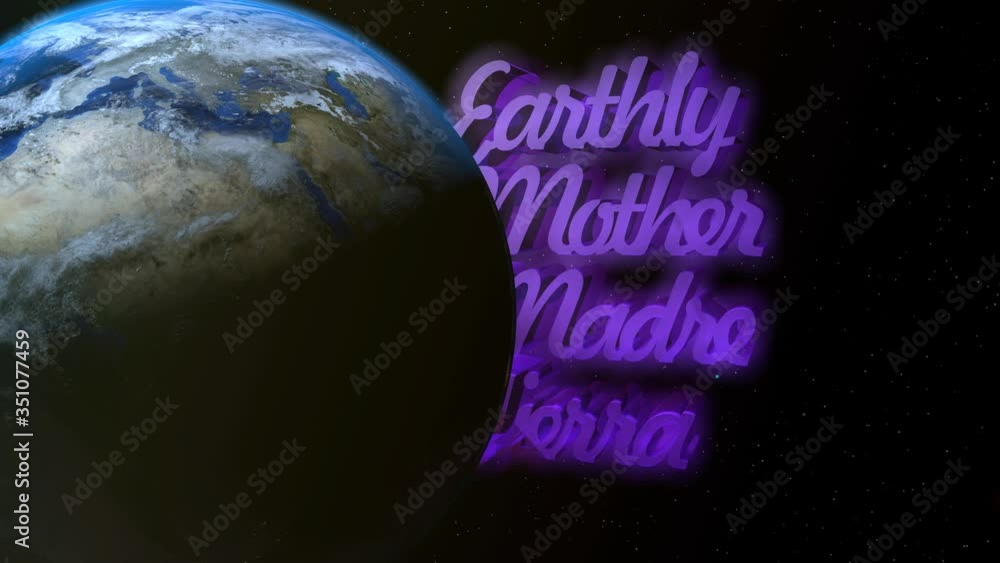 Madre Tierra Letras 3d saliendo detrás del planeta tierra Stock Video ...