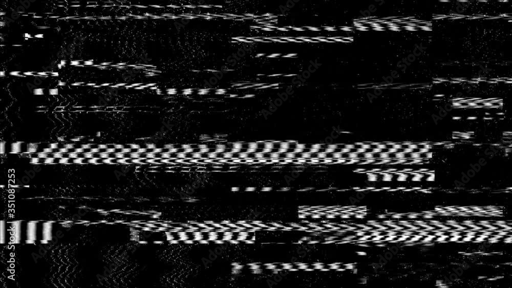TV screen noise glitch effects. Pixel data defects or artifacts. Black ...