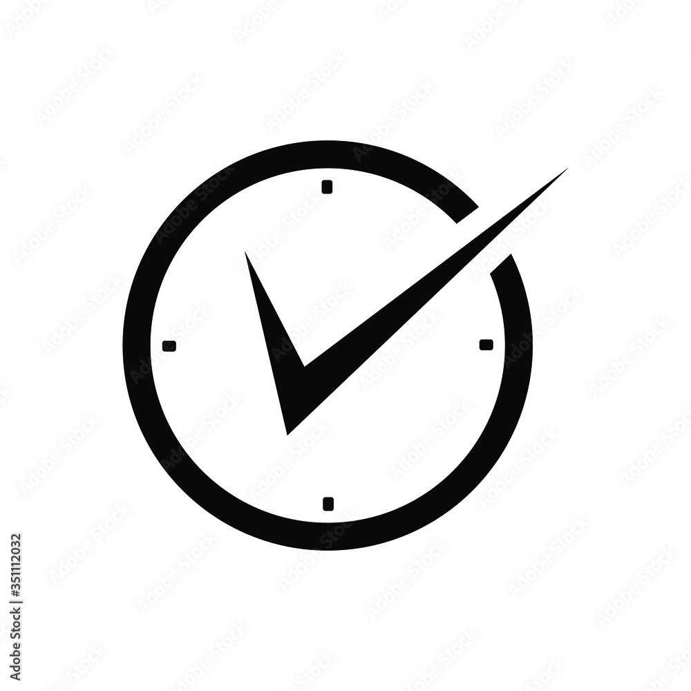 time icon clock symbol and calendar line art design for business cards ...