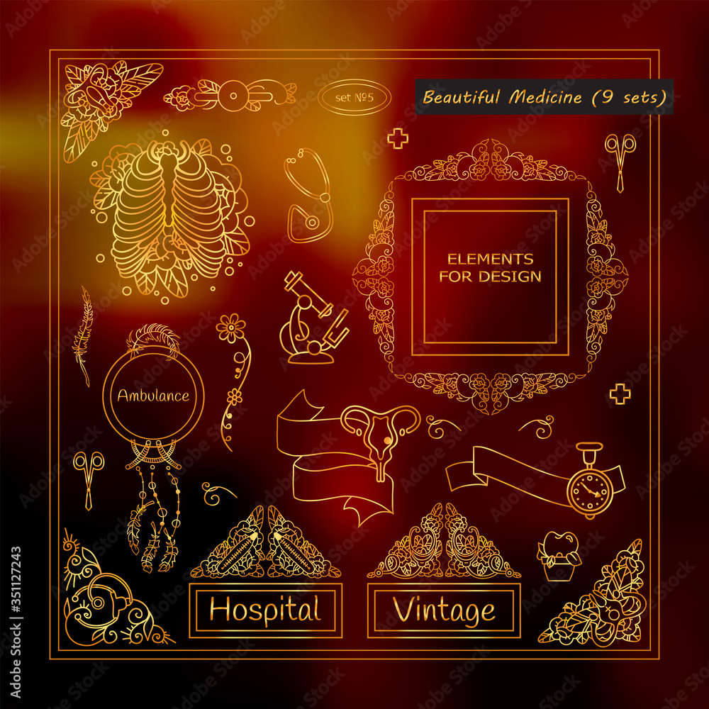 Perfect medical elements for doctors, anatomy, lovely human organs and ...