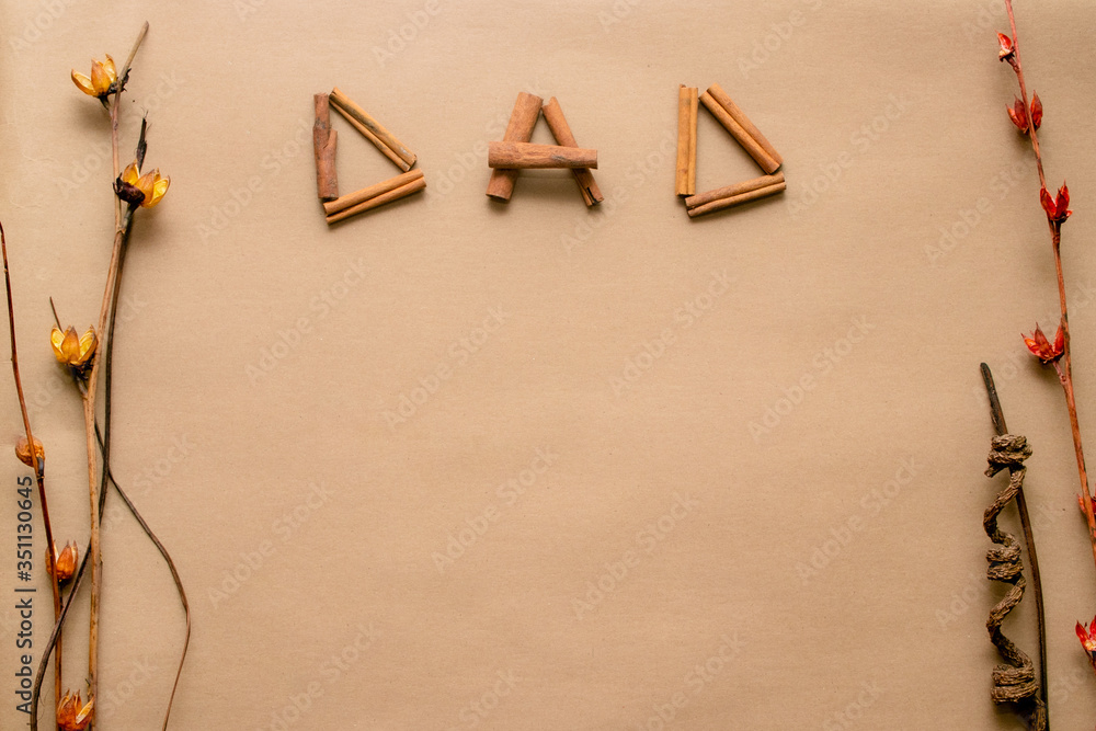 Fondo café con palabra DAD Stock Photo | Adobe Stock