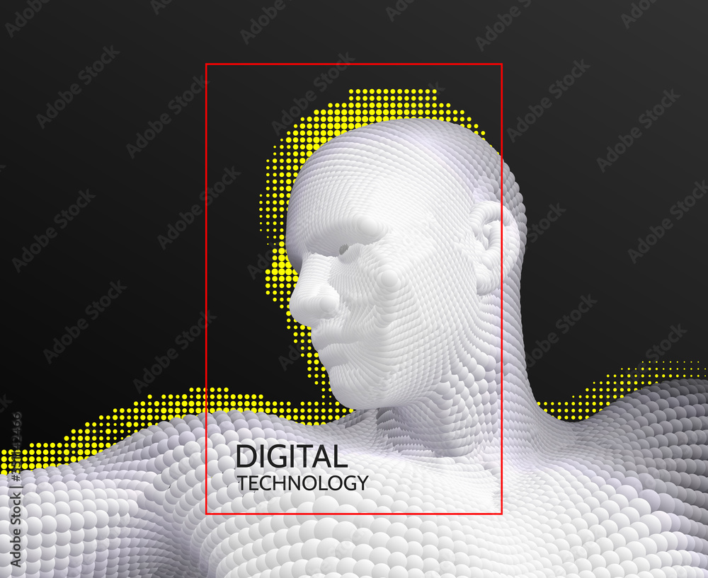 3d abstract human torso. Digital technology. Vector illustration ...