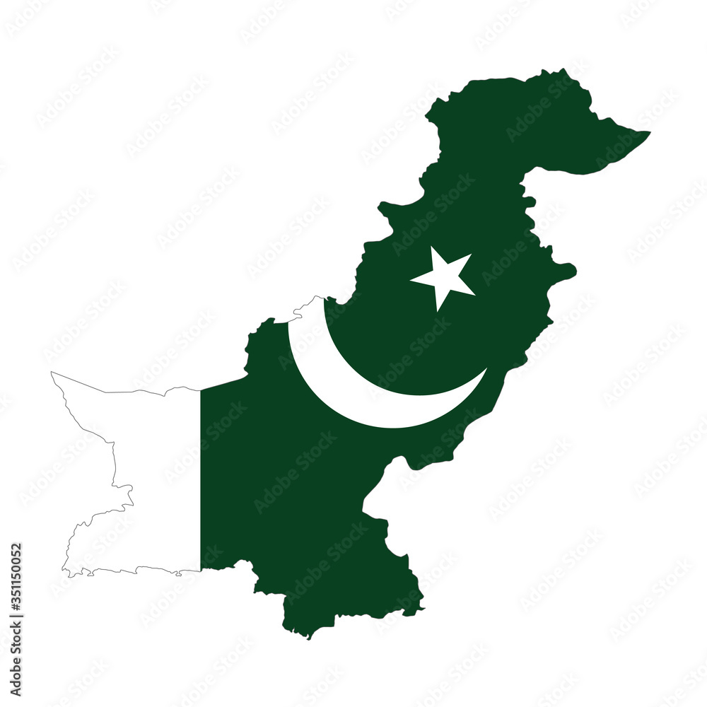 vector map flag of Pakistan isolated on white background Stock Vector ...