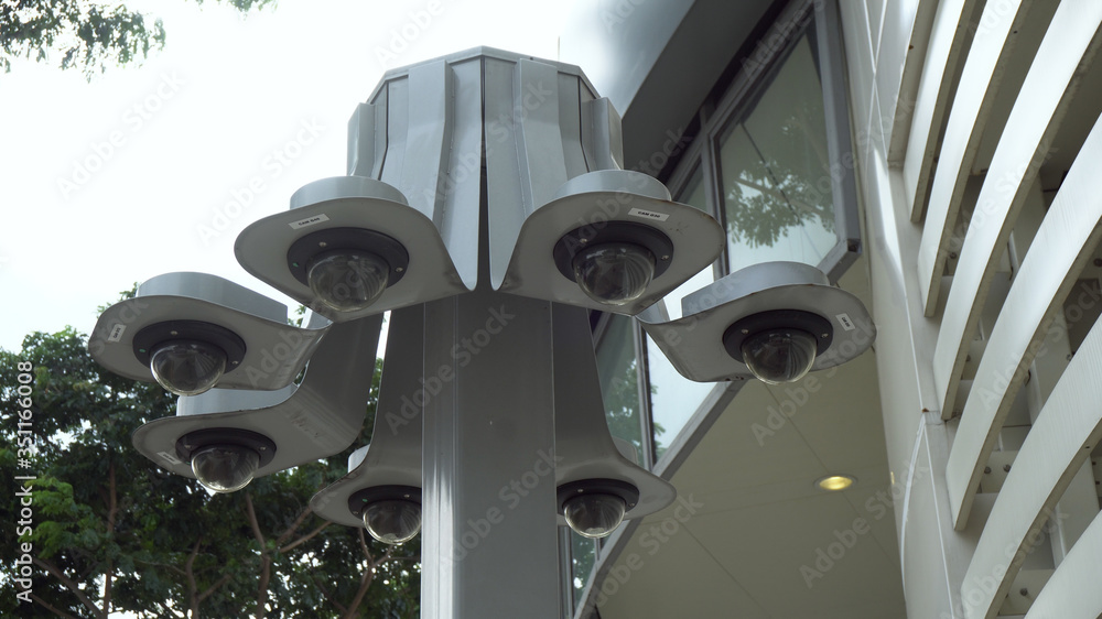 Multiple Surveillance CCTV Cameras in City of Singapore - Facial ...