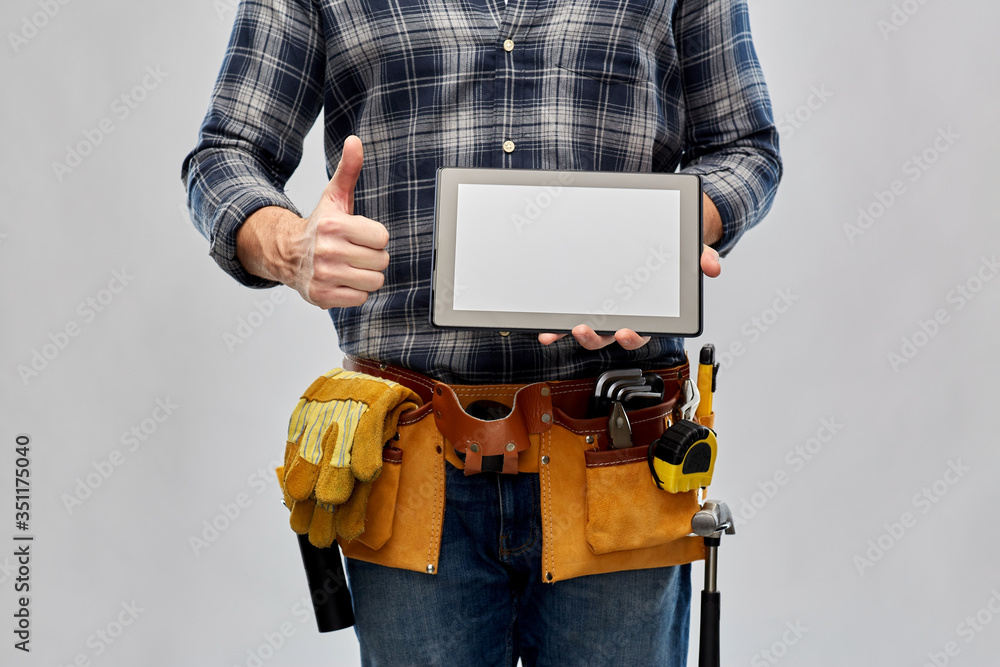 repair, construction and building - male worker or builder with working ...