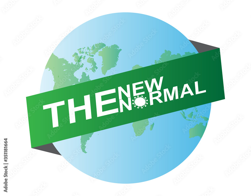 New normal concept. Logo graphic design "new normal" text for ad ...