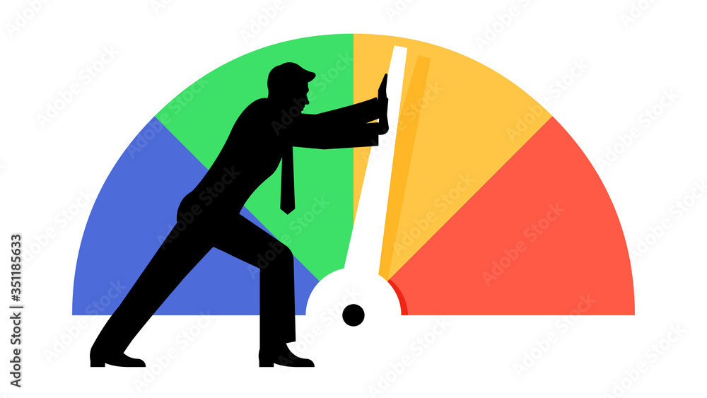 Critical situation concept. Danger score. Anti-crisis management. A man ...