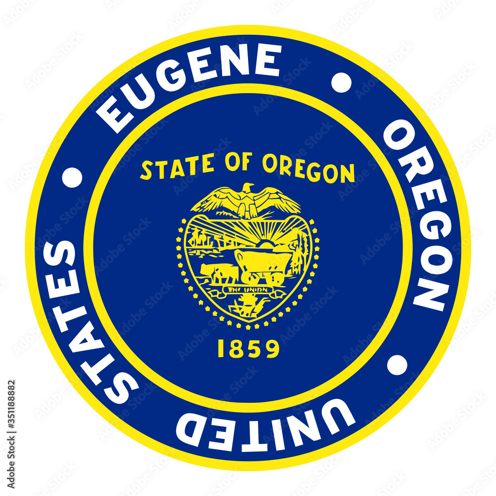 Round Eugene Oregon United States Flag Clipart 5 Stock Vector | Adobe Stock