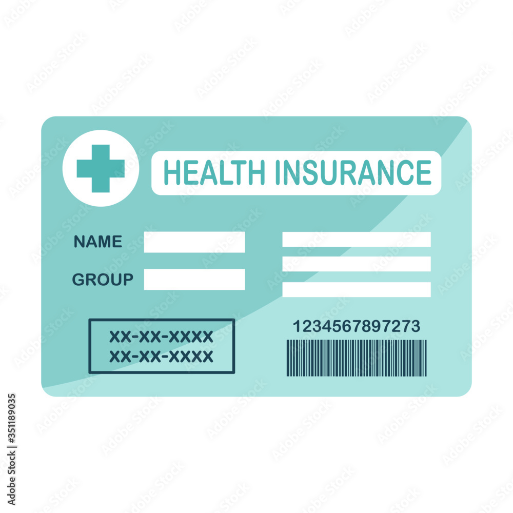 Health insurance card concept vector illustration on white background ...