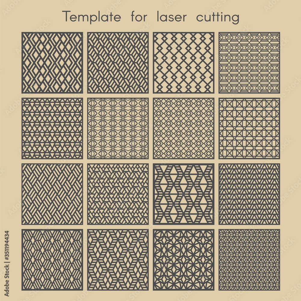 Templates for laser cutting. Big set square stencils for panels of wood ...