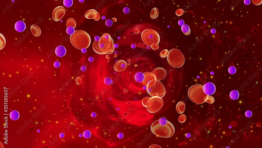 Video Stock Randomly Floating virus germs in blood stream inside body ...
