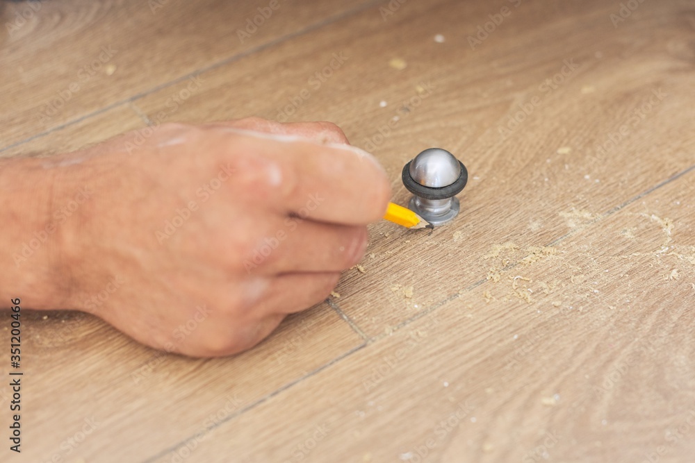 Construction and repair, doorstop, installation of door stop tools on ...