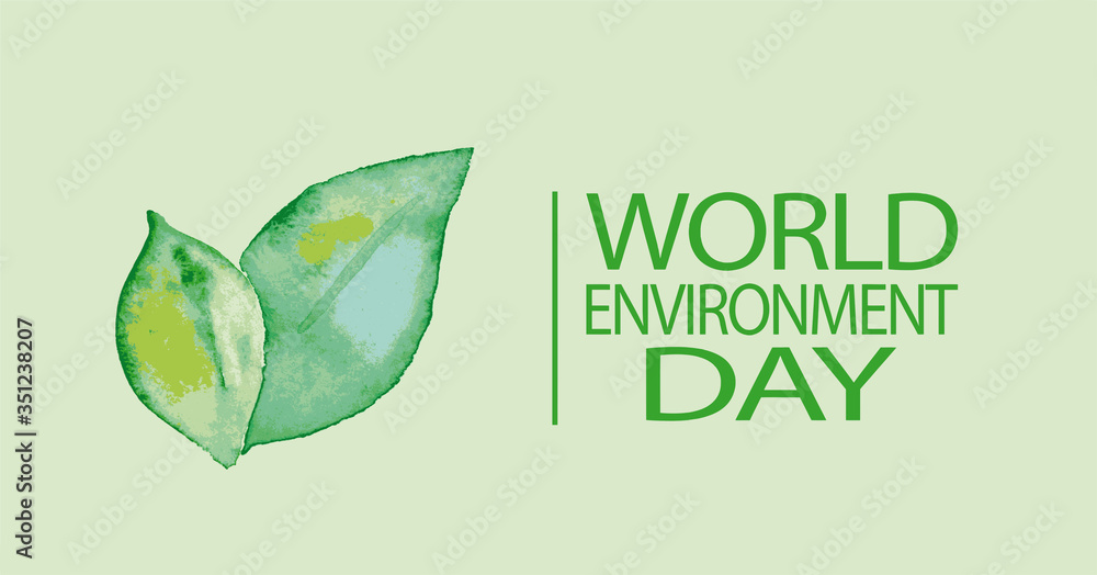 World Environment Day concept. Card with green leaves. Stock Vector ...