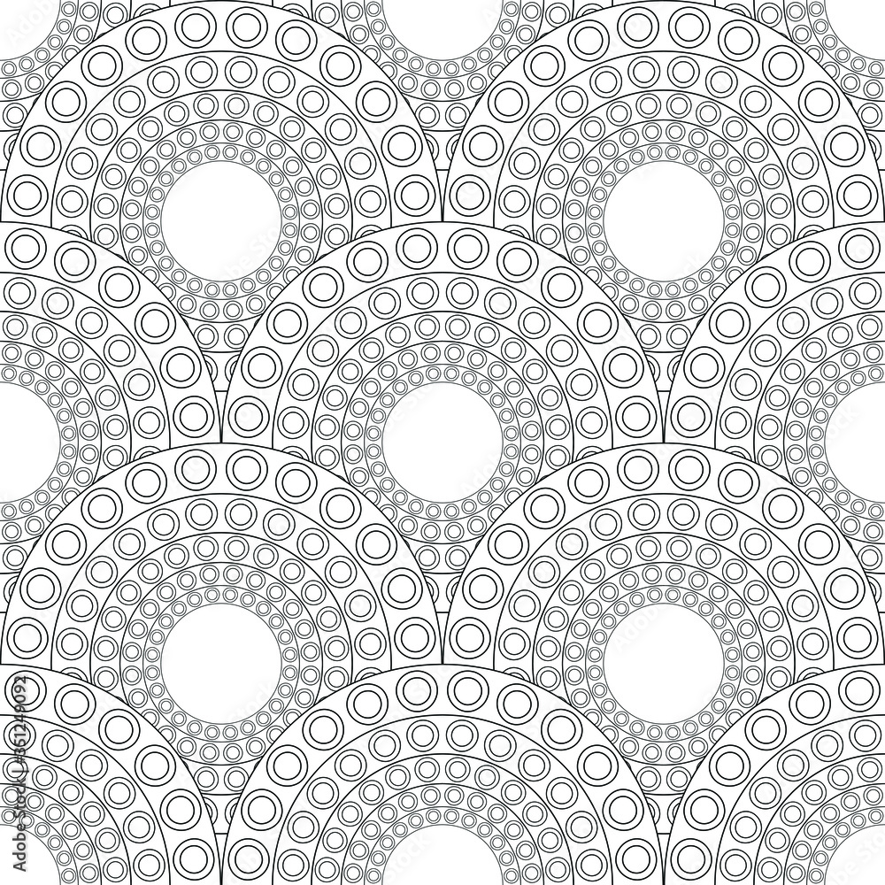 Seamless geo, geometric, pattern with halftone effect, fish scale motif ...