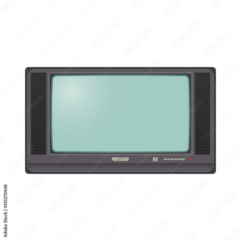 Retro tube television used in old years, vector illustration Stock ...
