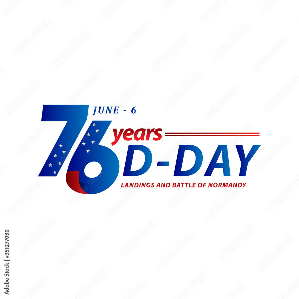 D-day Celebration Landing and Battle of Normandy Vector Template Design ...