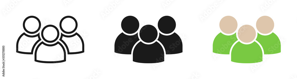 People icons. User icons, isolated. Group of people in flat design ...