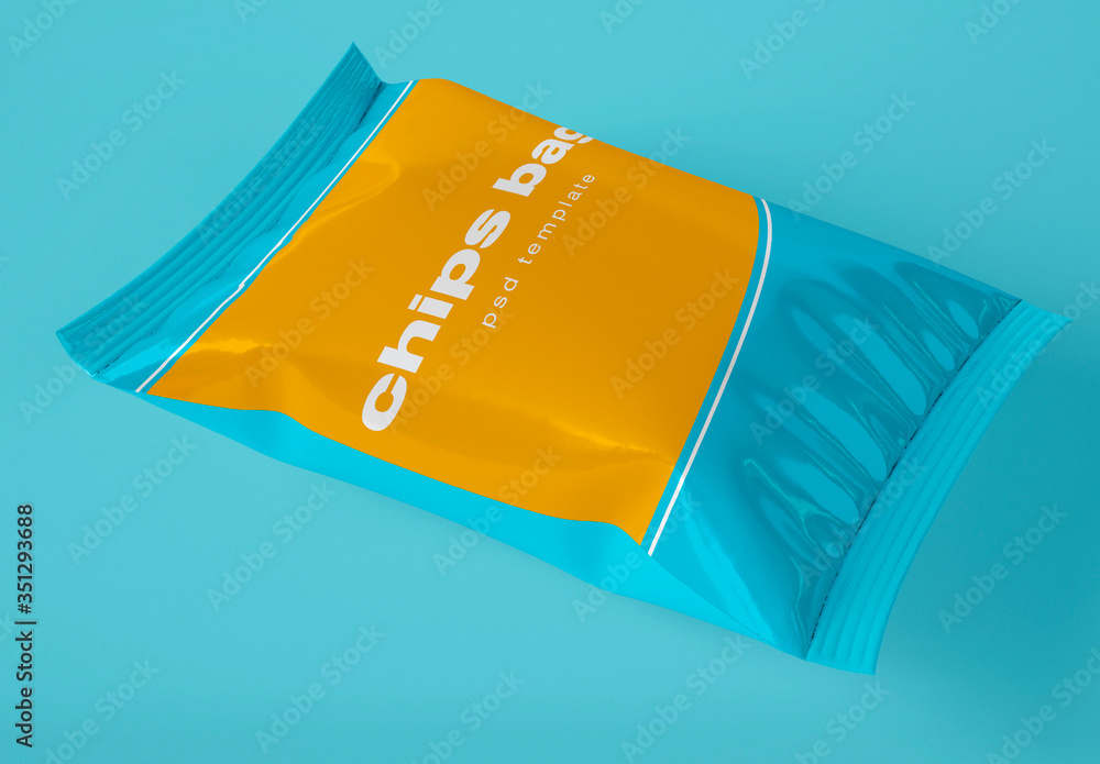 Chips Bag Packaging Mockup Stock Template | Adobe Stock
