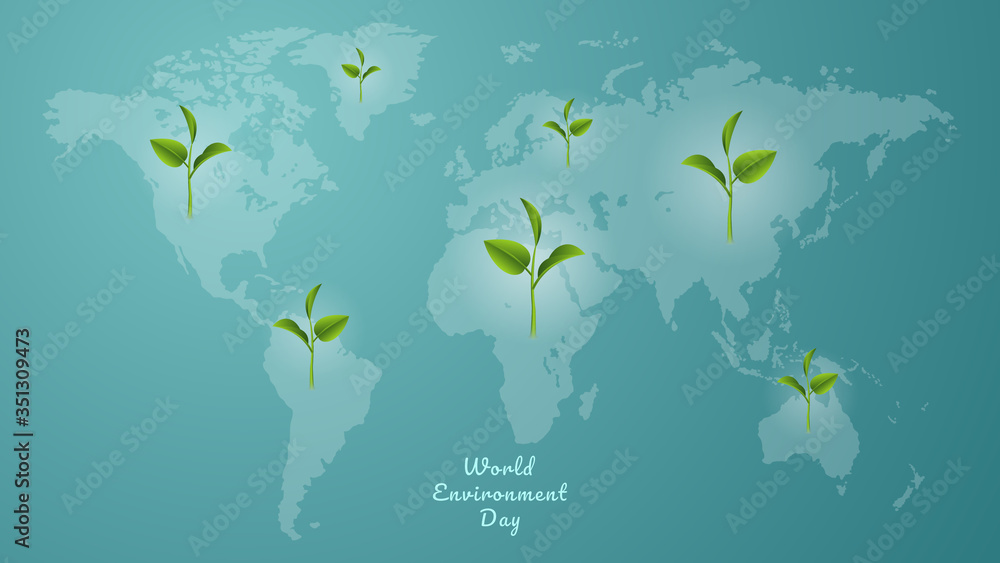 World Environment day concept. Earth Day. Generated image trees growing ...