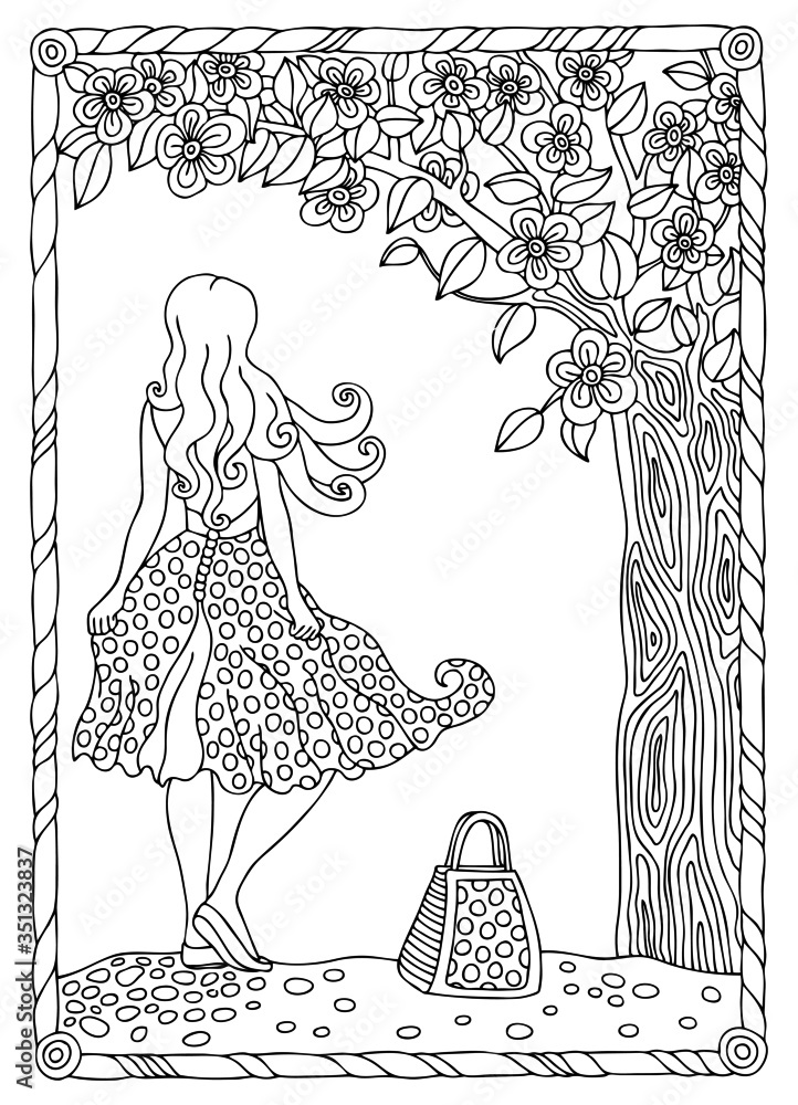 Standing Girl Coloring Pages