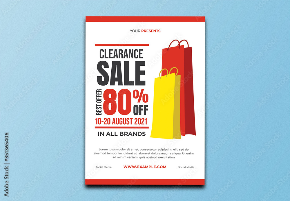 Clearance Sale Event Flyer Layout Stock Template | Adobe Stock