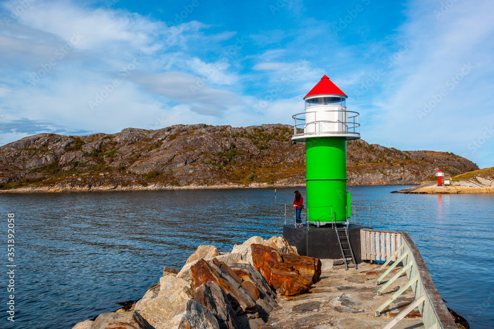 Entrance to the bay, lighthouses for the safe passage of ships to the ...
