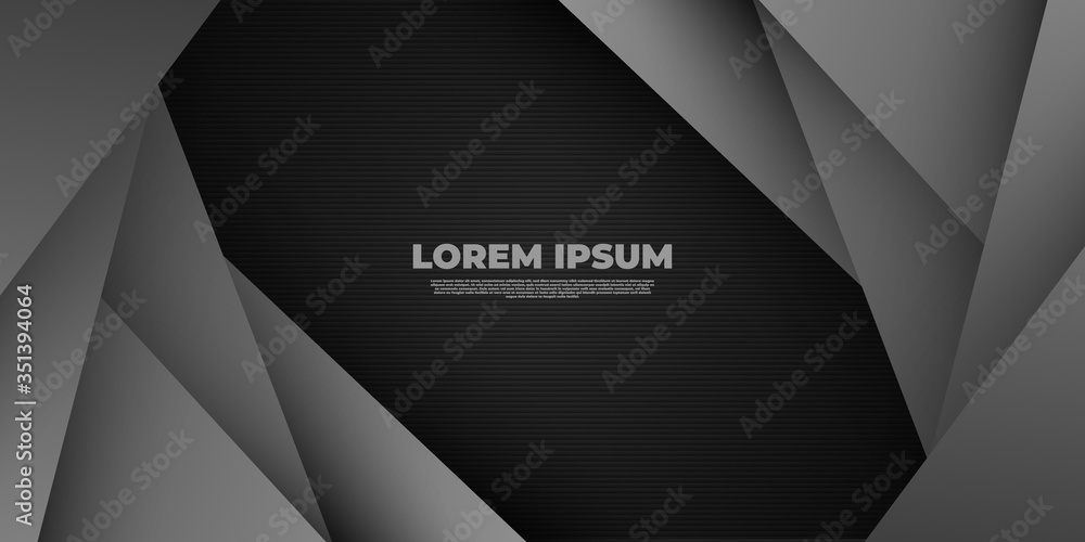 Modern abstract background with gradations of black and grey and ...