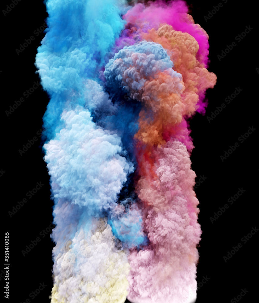 Colorful clouds, smoke effect flowing with turbulences and speed. Cloud ...