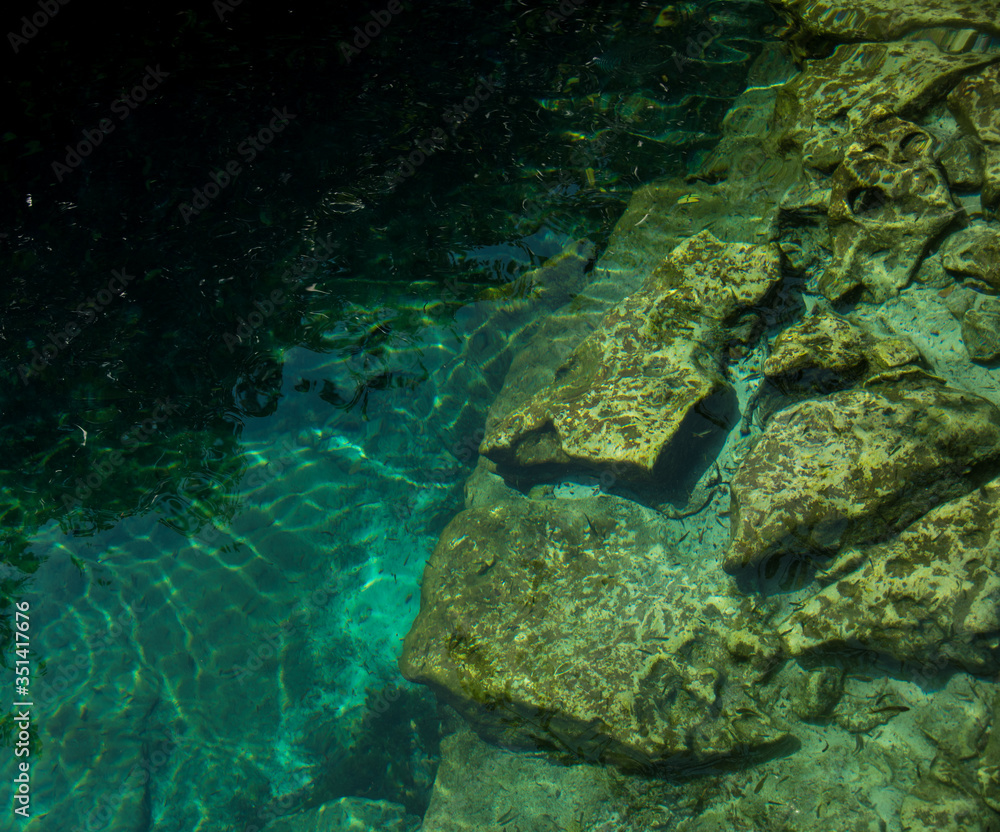 A cenote is a natural pit, or sinkhole, resulting from the collapse of ...